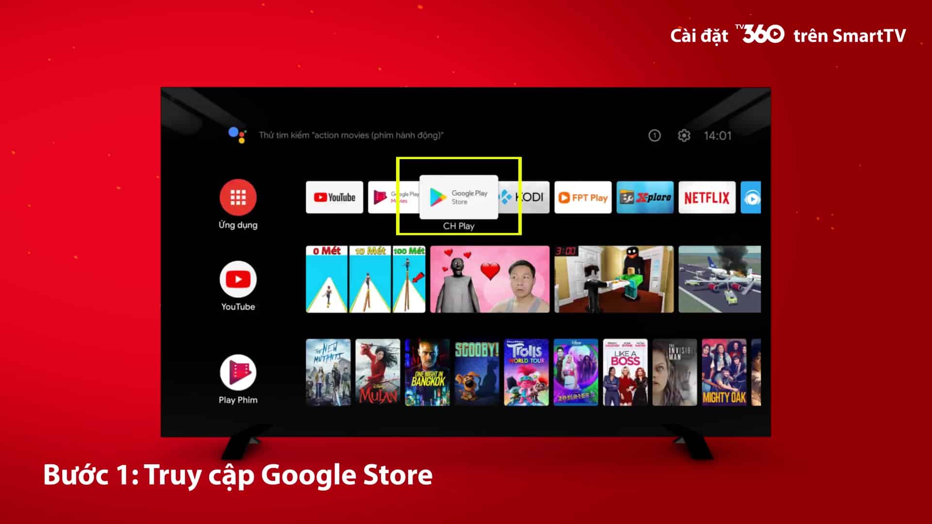 Hương dẫn cài đặt ứng dụng TV360 trên tivi thông minh - Smart TV