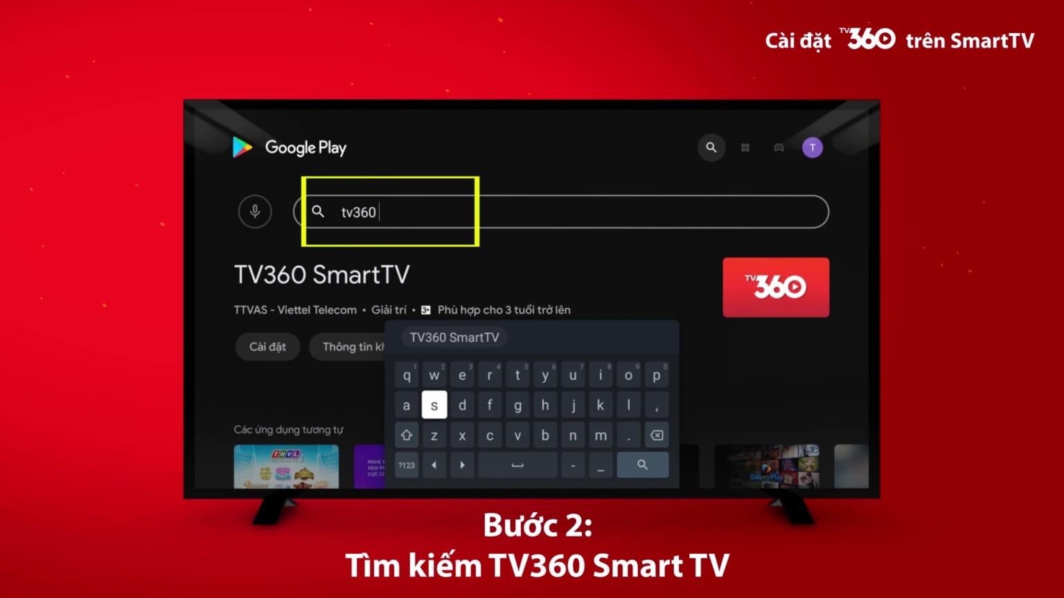 Hương dẫn cài đặt ứng dụng TV360 trên tivi thông minh - Smart TV