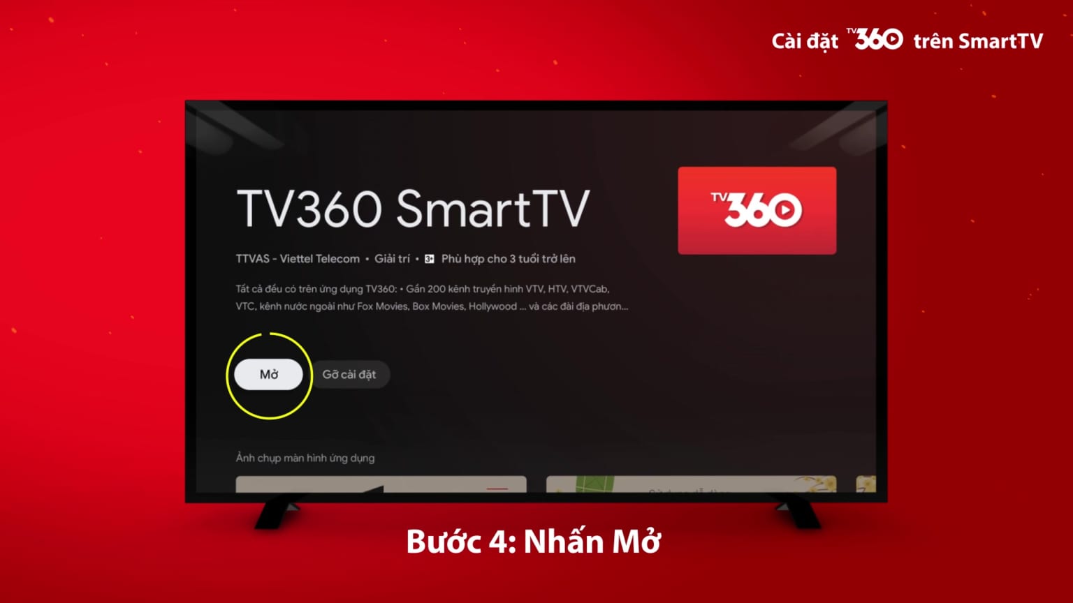Hương dẫn cài đặt ứng dụng TV360 trên tivi thông minh - Smart TV