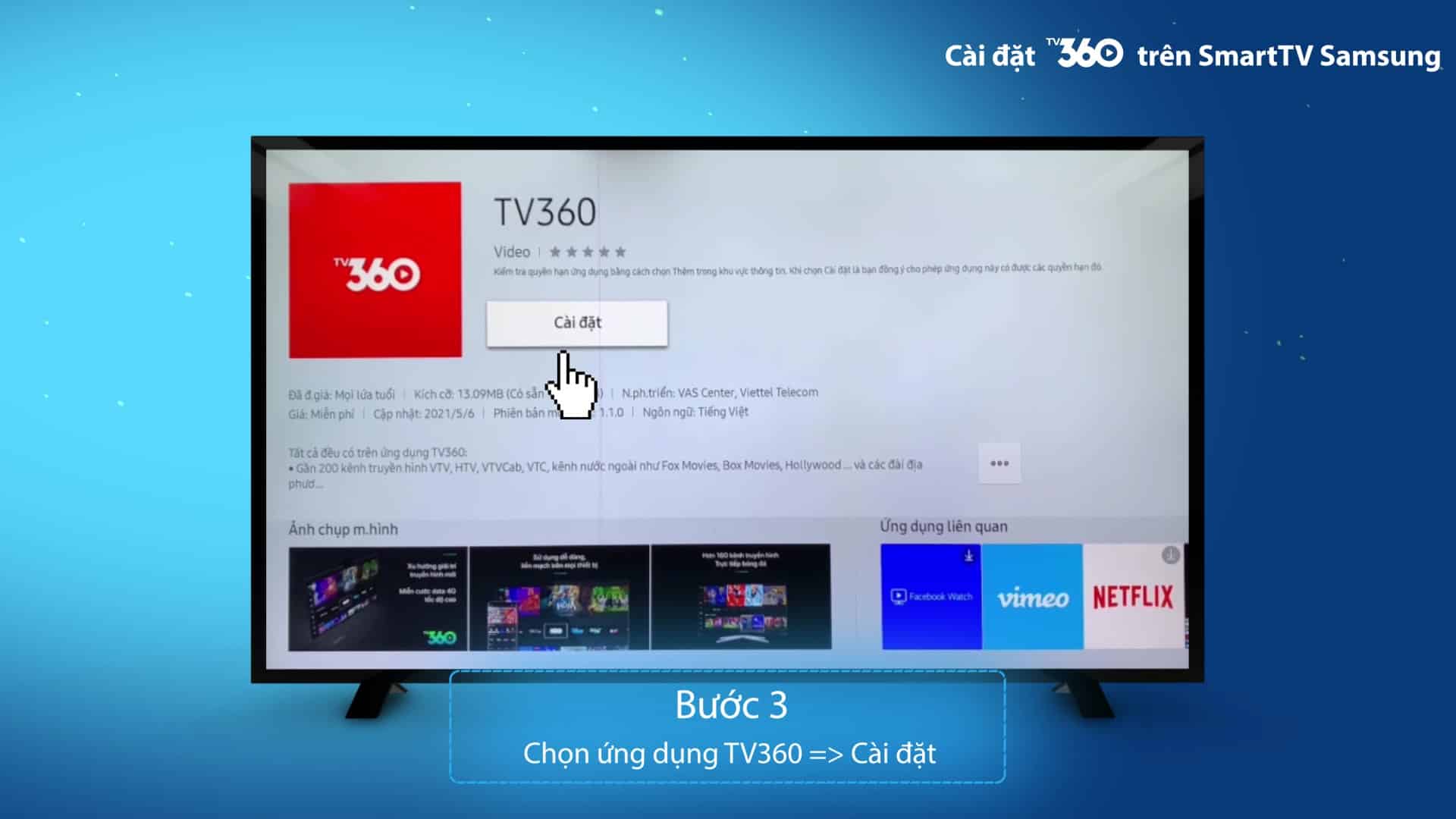 Hương dẫn cài đặt ứng dụng TV360 trên tivi thông minh - Smart TV